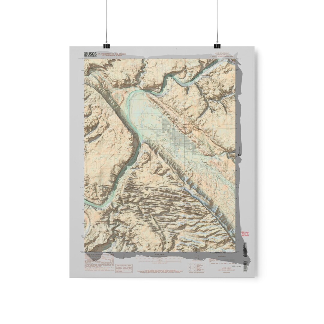 Moab, Utah USGS Topography Map | Gift Map - Etsy