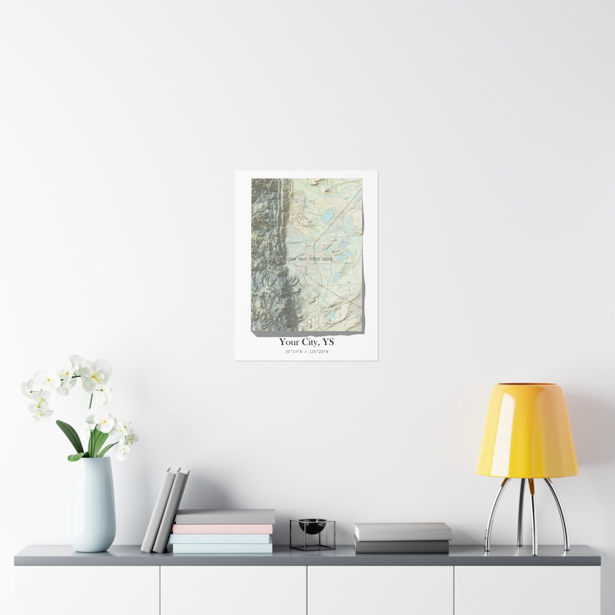 Customizable Topographic Map Gift Father's Day Gift Custom Shaded ...