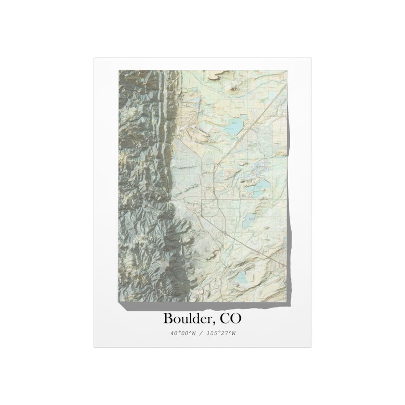Customizable Topographic Map Gift Father's Day Gift Custom Shaded ...