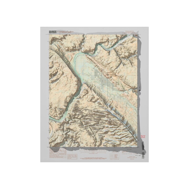 Moab, Utah USGS Topography Map | Gift Map - Etsy