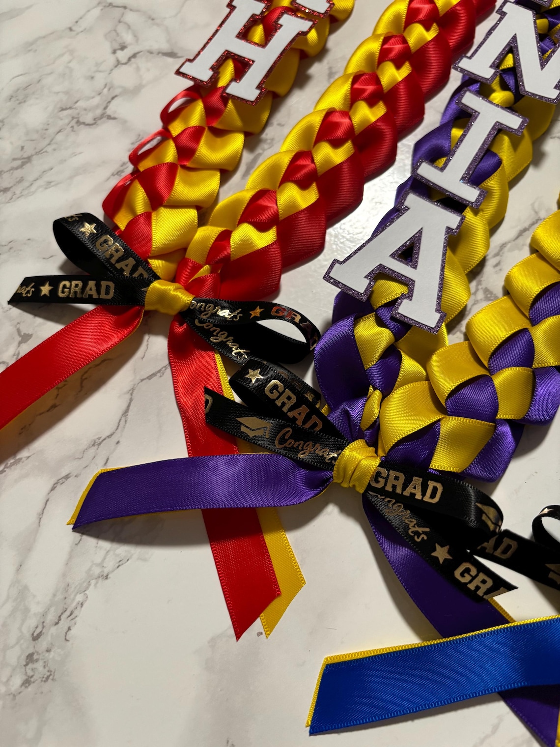 ACCENT COLOR Graduation Lei (single Braid) 5/8th Satin Ribbon Lei ...