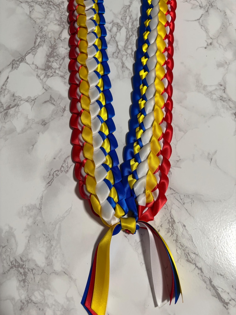 Philippines Flag Colors Graduation Lei (double Braid) 5/8th Satin ...