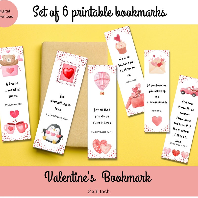 Valentine Bookmark - Etsy