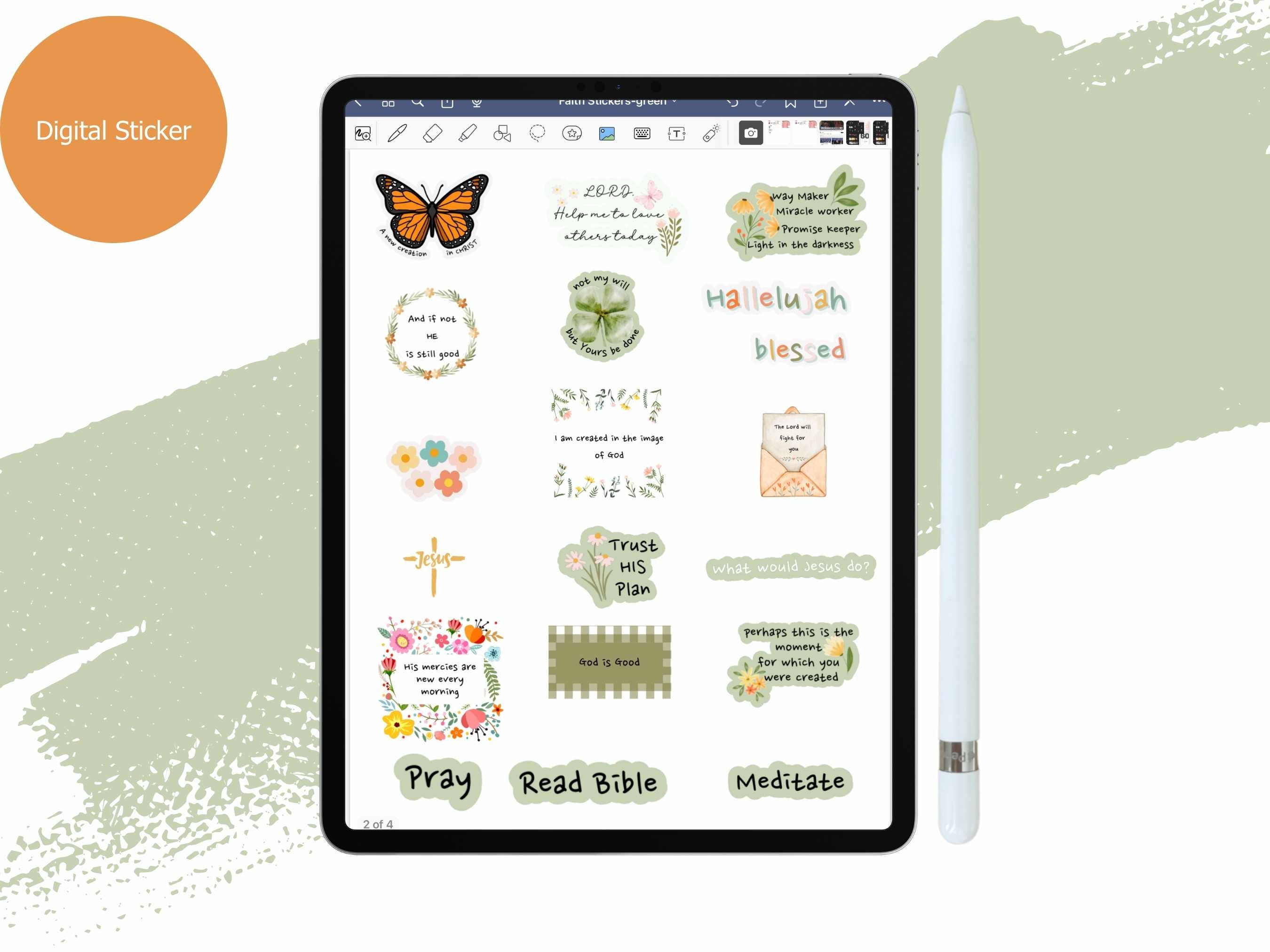 Christian Digital Stickers, Bible Journaling, Faith Icons (PNG ...