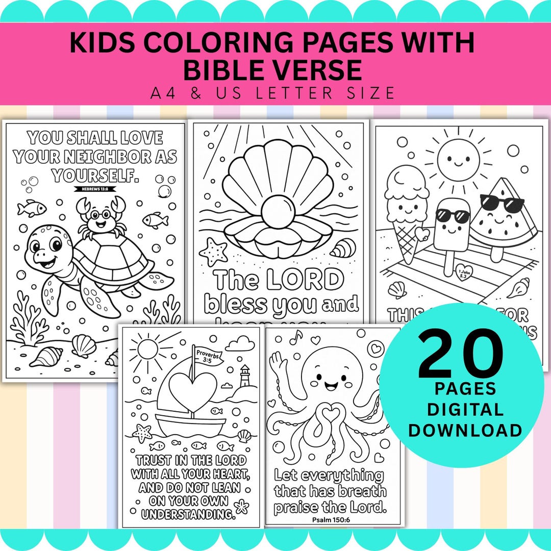 Bible Verse Coloring Pages,summer Coloring Pages,kids Scripture ...