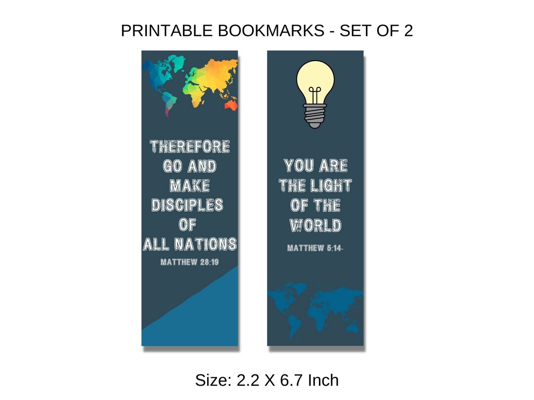 Printable Bookmark Set of 2, Christian Bookmarks, the Great Calling ...
