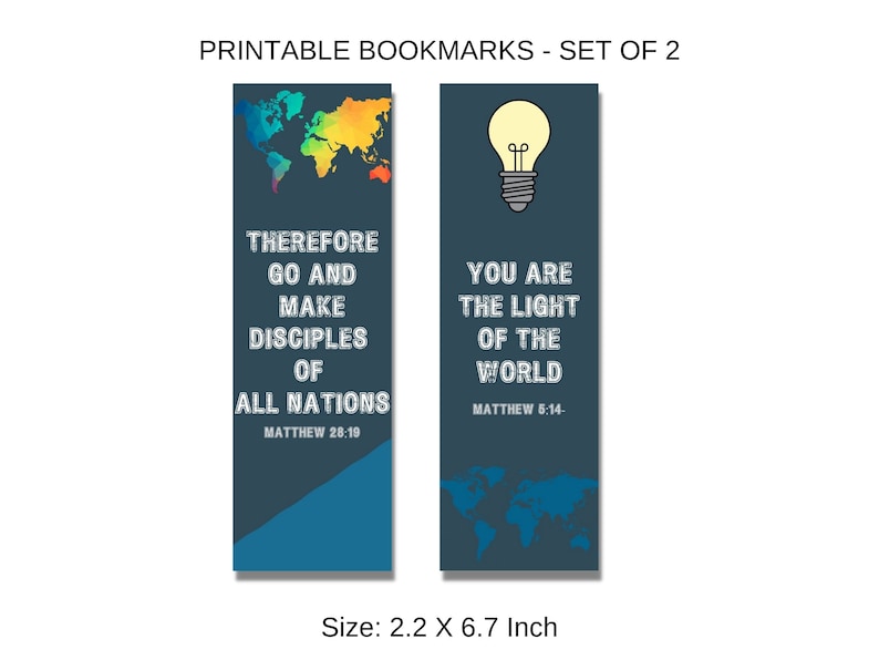 Printable Bookmark Set of 2, Christian Bookmarks, the Great Calling ...