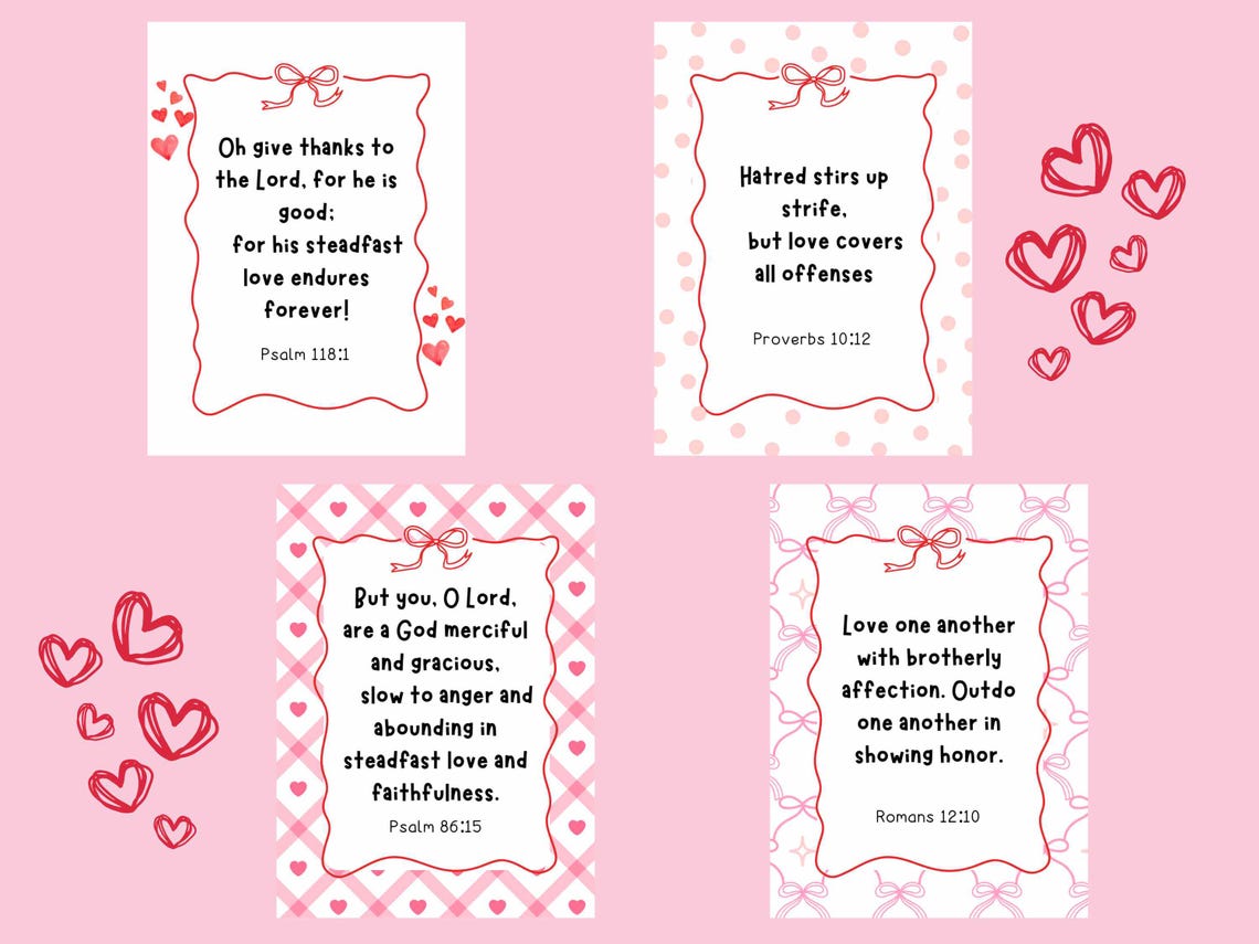 Bible Verse Valentine Cards for Kids, Christian Valentine’s Day Cards ...