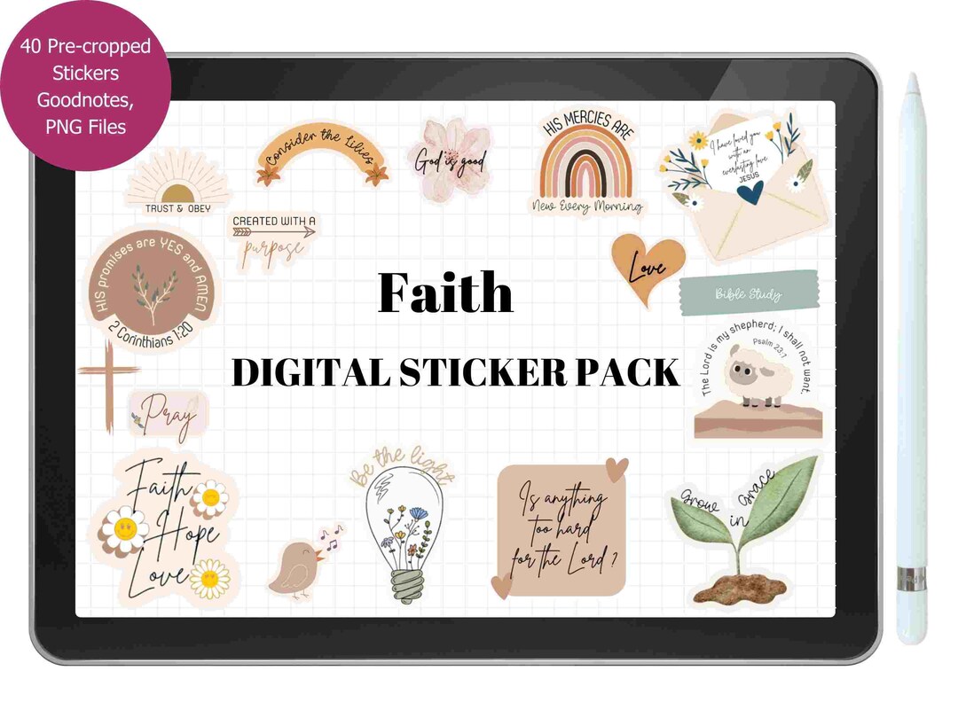 Christian Digital Sticker for Goodnotes Planner Stickers Precropped ...