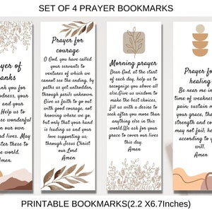 Printable Bookmarks Set of 4,prayer Bookmarks Printable Prayer Journal ...