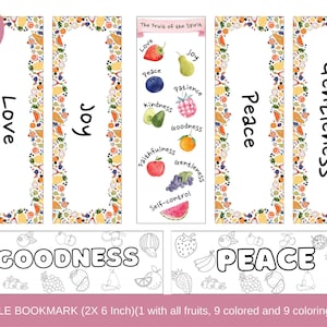 Fruit of the Spirit Printable Bookmark Set of 19 Bible Digital Bookmark ...