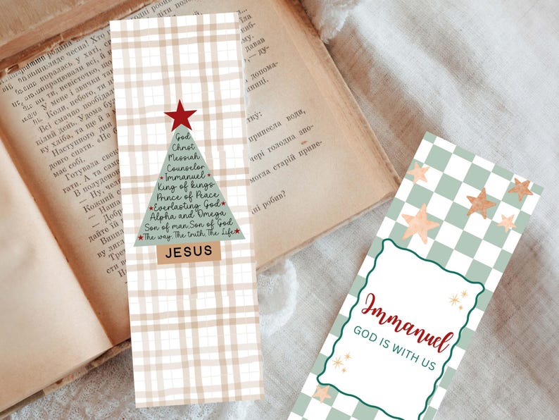 Christian Printable Bookmarks: Christmas Themed Bible Verse Bookmark ...