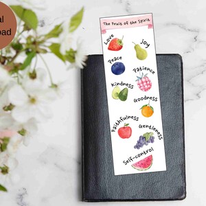 Fruit of the Spirit Printable Bookmark Set of 19 Bible Digital Bookmark ...
