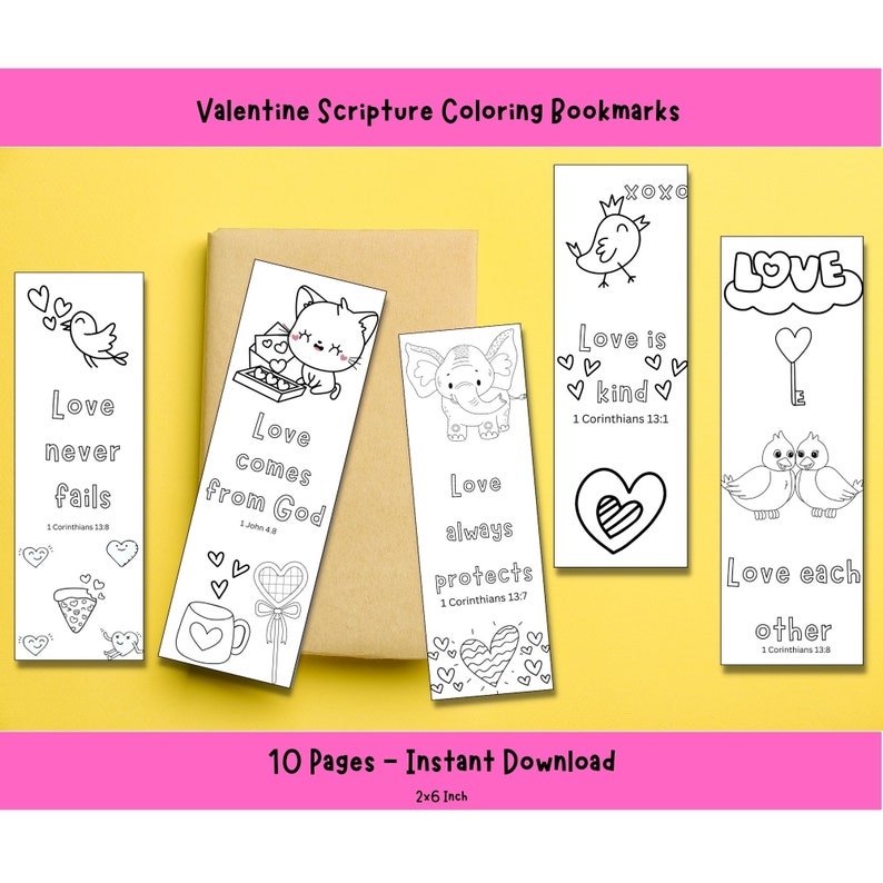 Valentine Coloring Pages Kids Bookmark Coloring Pages Kids Scripture ...