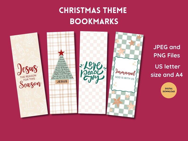 Christian Printable Bookmarks: Christmas Themed Bible Verse Bookmark ...