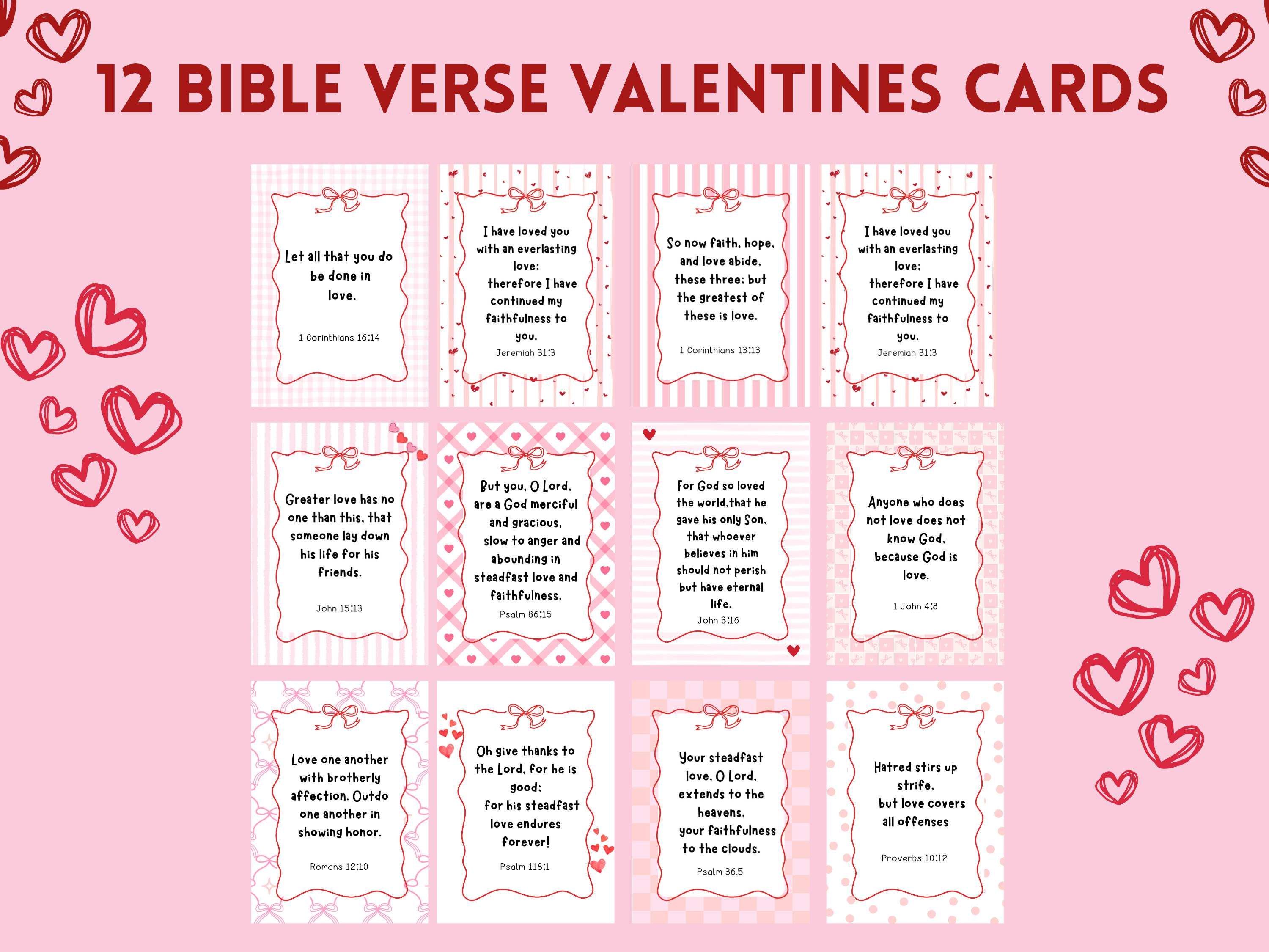 Bible Verse Valentine Cards for Kids, Christian Scripture Valentines ...