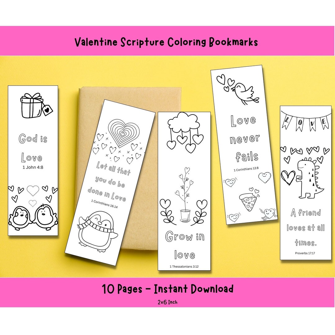 Valentine Coloring Pages Kids Bookmark Coloring Pages Kids Scripture ...
