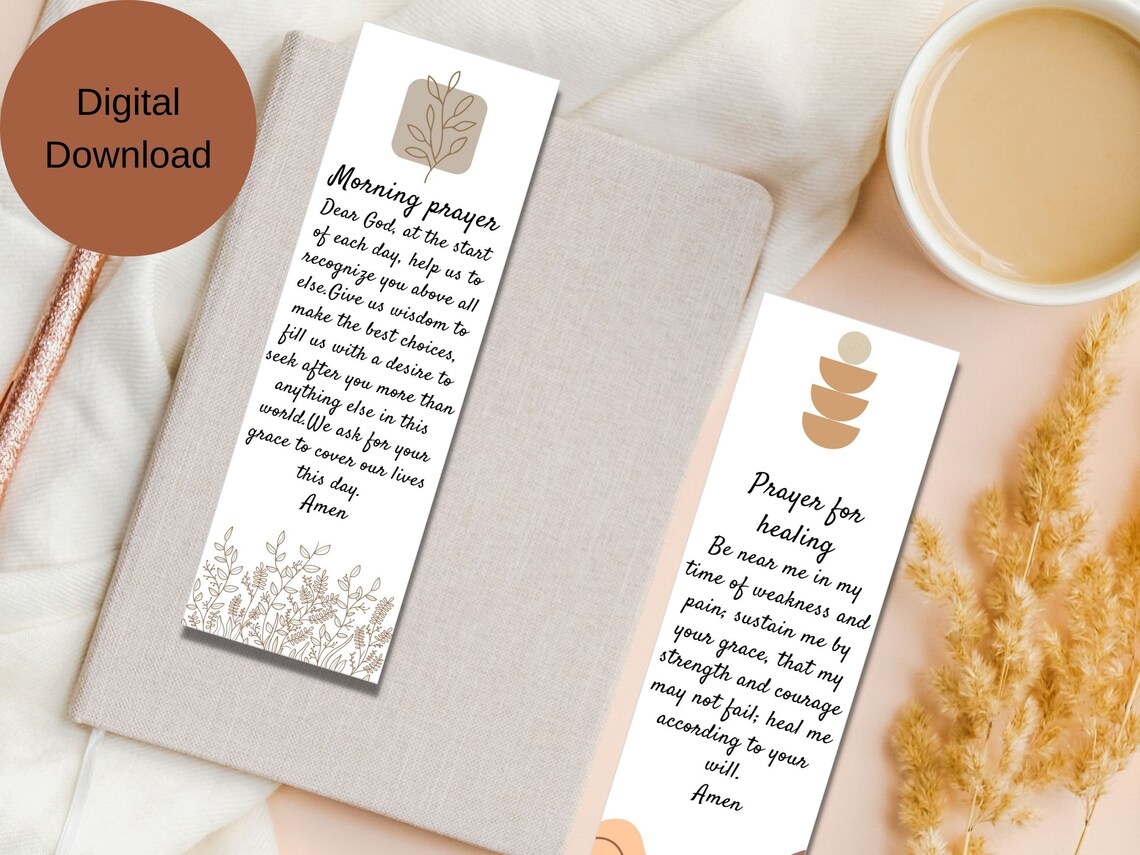 Printable Bookmarks Set of 4,prayer Bookmarks Printable Prayer Journal ...