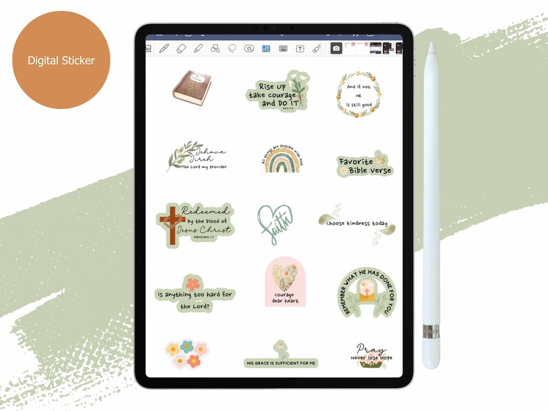 Christian Digital Stickers, Bible Journaling, Faith Icons (PNG ...