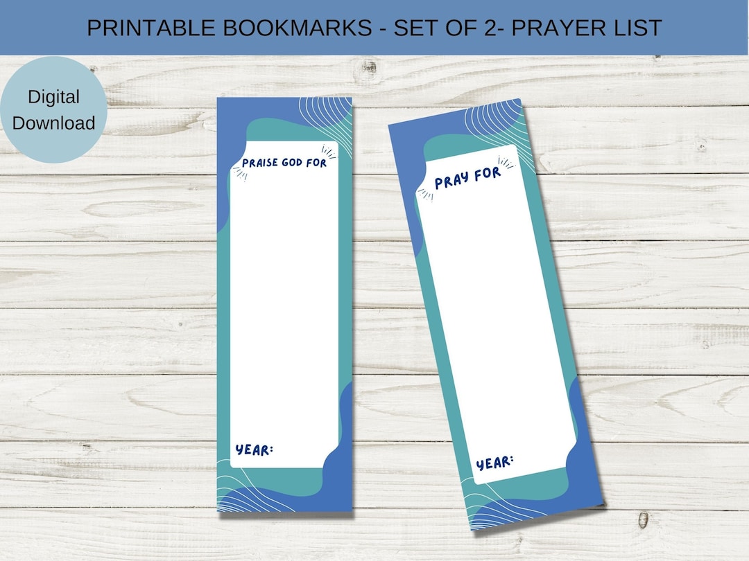Praise and Prayer Points Bookmark Set of 2, Printable Book Marks ...