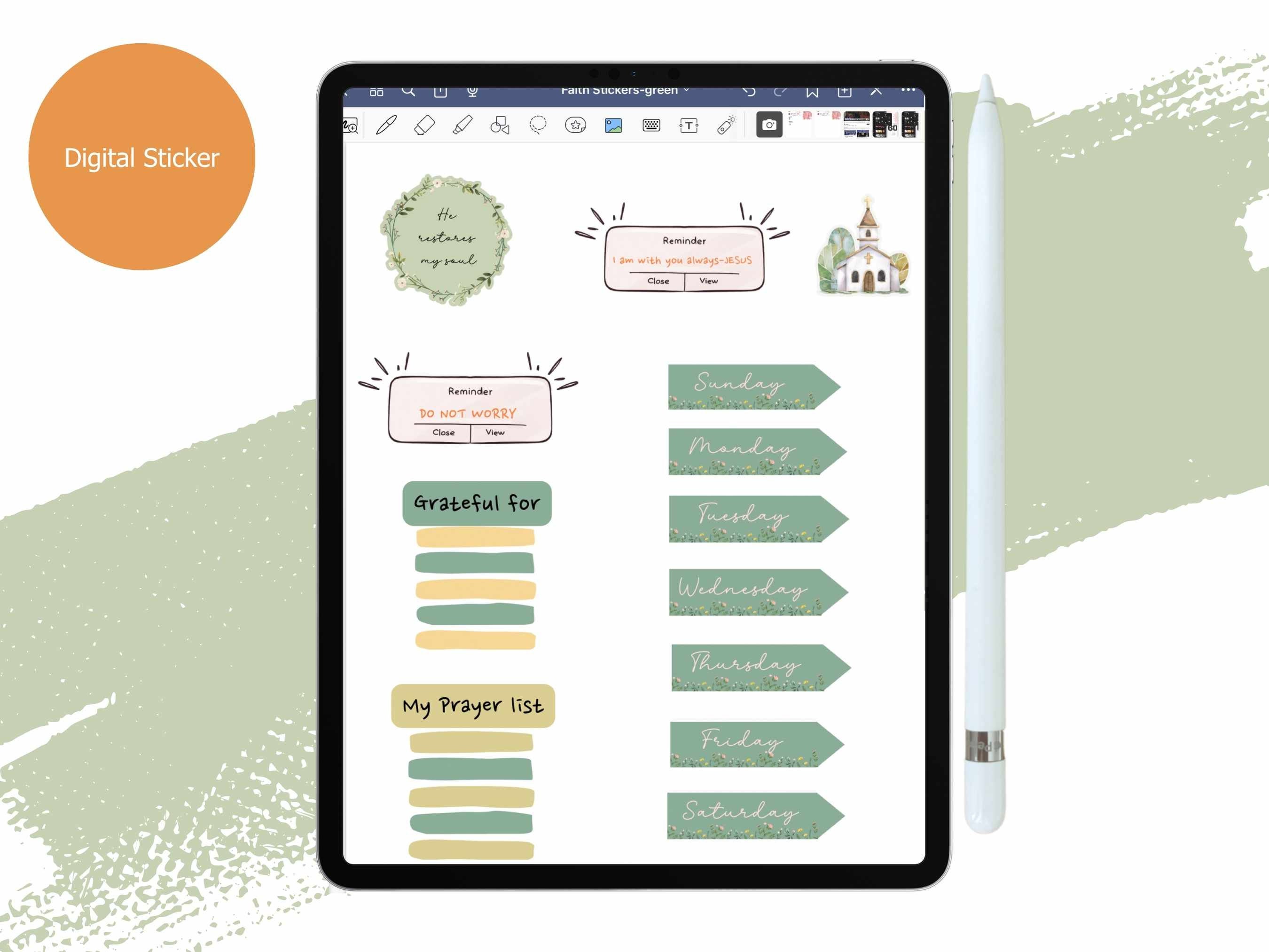 Christian Digital Stickers, Bible Journaling, Faith Icons (PNG ...