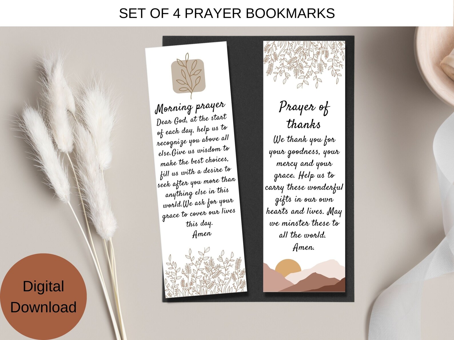 Printable Bookmarks Set of 4,prayer Bookmarks Printable Prayer Journal ...
