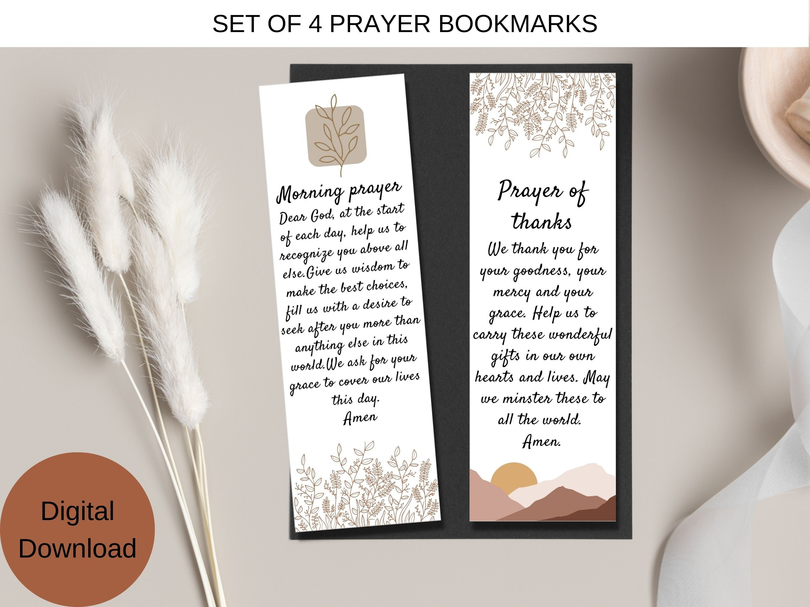 Printable Bookmarks Set of 4,prayer Bookmarks Printable Prayer Journal ...