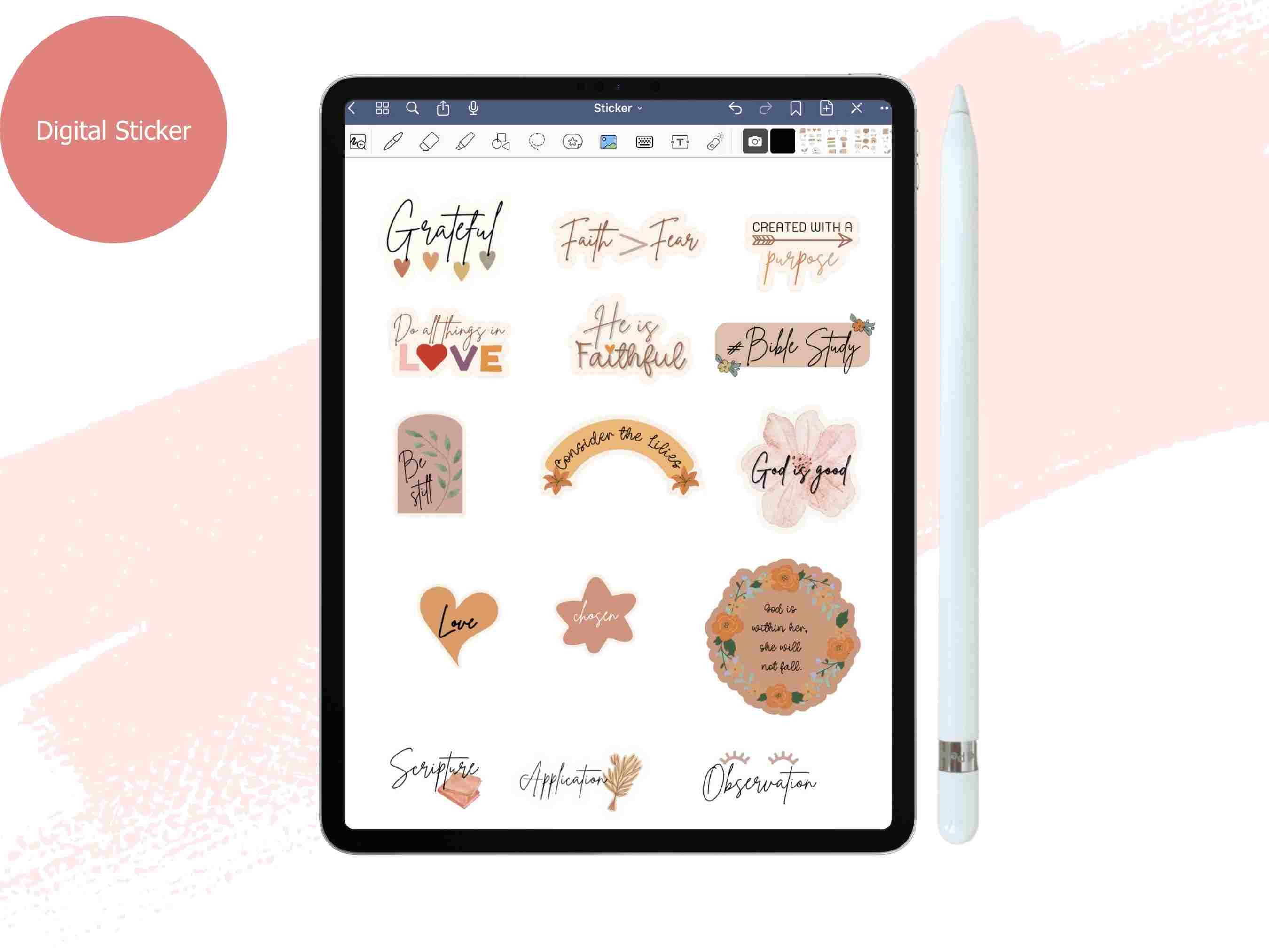 Christian Digital Sticker for Goodnotes Planner Stickers Precropped ...