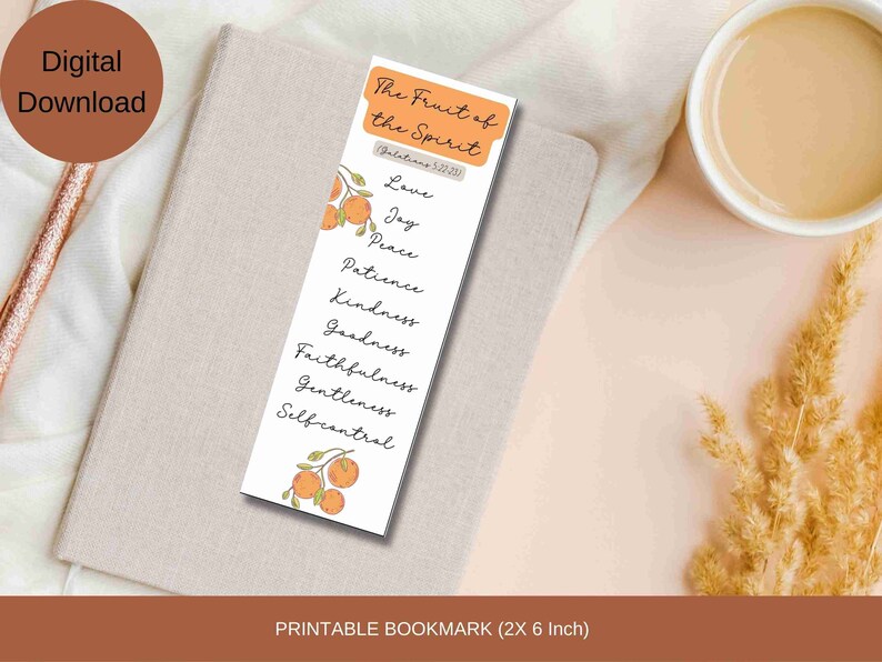 Fruit of the Spirit Bookmark Printable Digital Download Bible Bookmark ...
