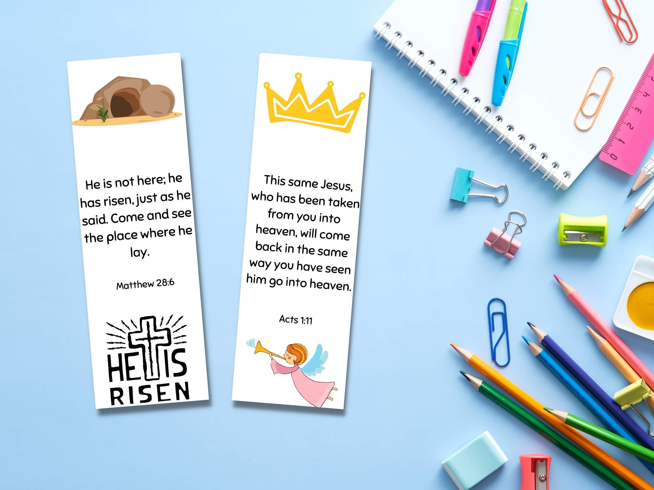 Printable Easter Bookmarks Set of 8 Printable Book Marks Kids Digital ...