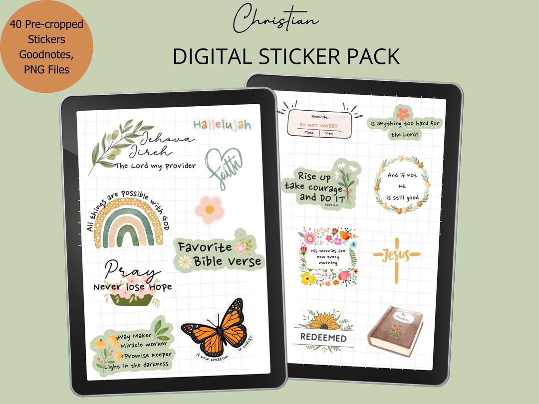 Christian Digital Stickers, Bible Journaling, Faith Icons (PNG ...