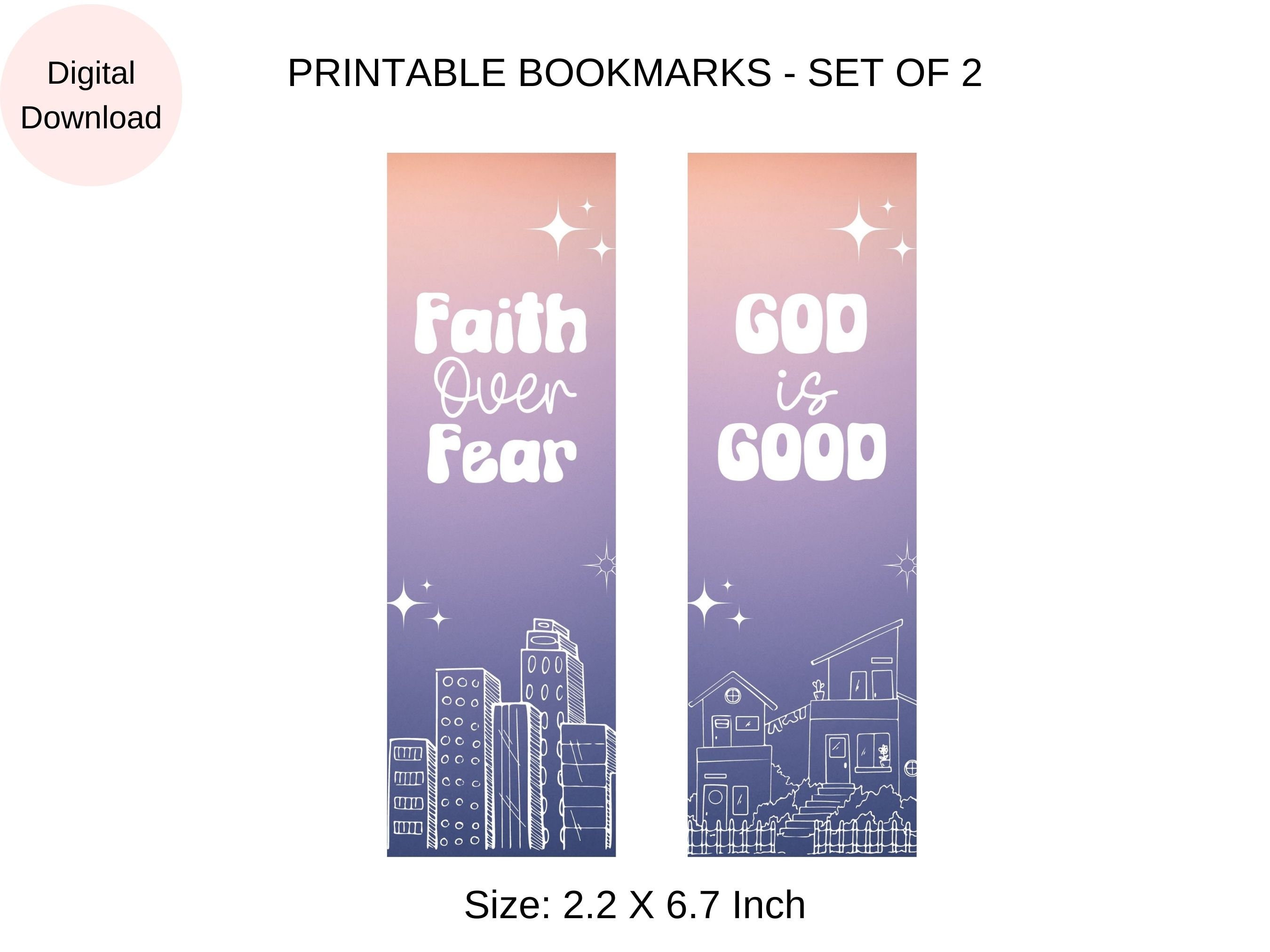 Printable Bookmark Set of 2, Christian Bookmarks, Instant Download,god ...