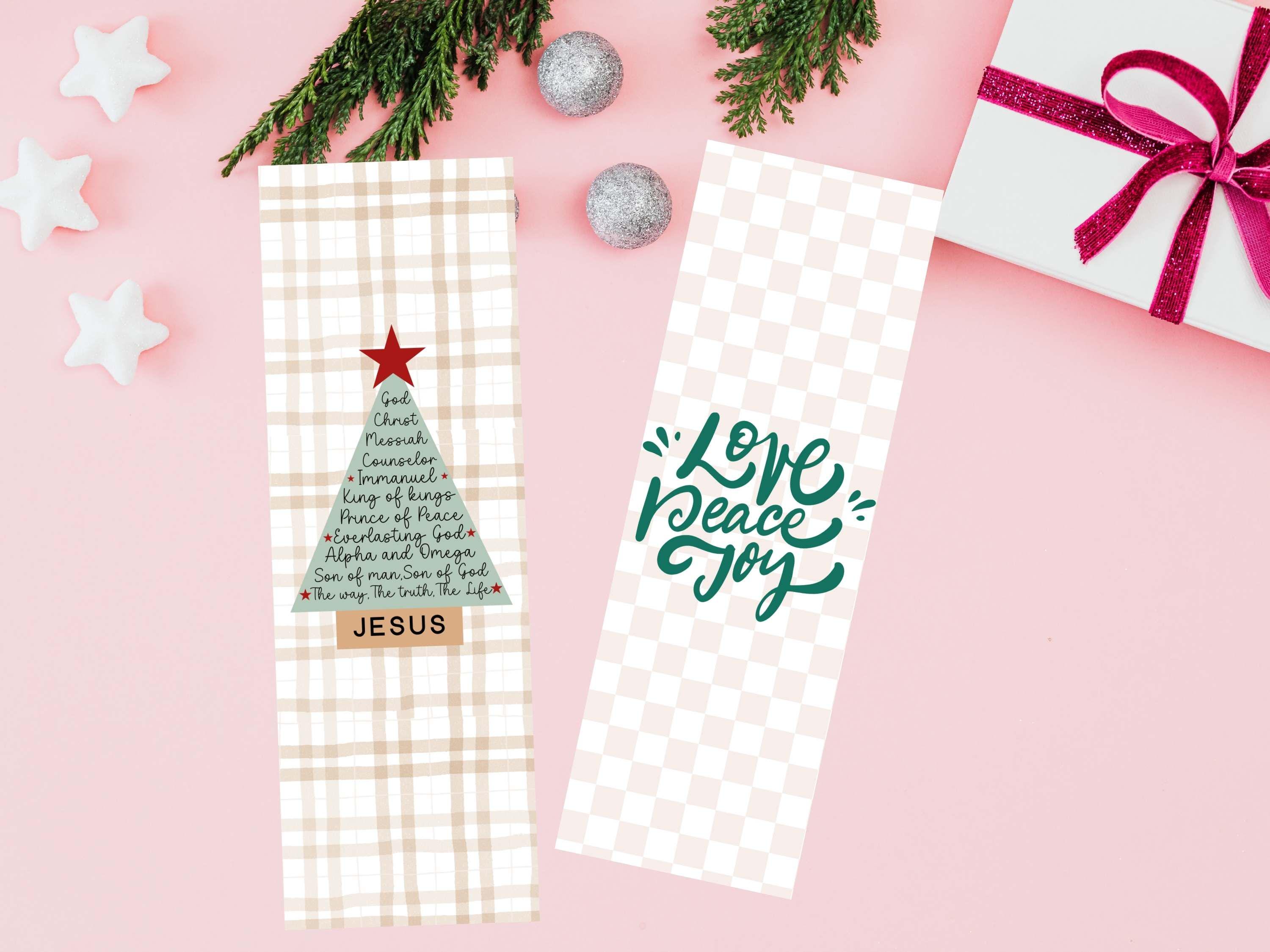 Christian Printable Bookmarks: Christmas Themed Bible Verse Bookmark ...