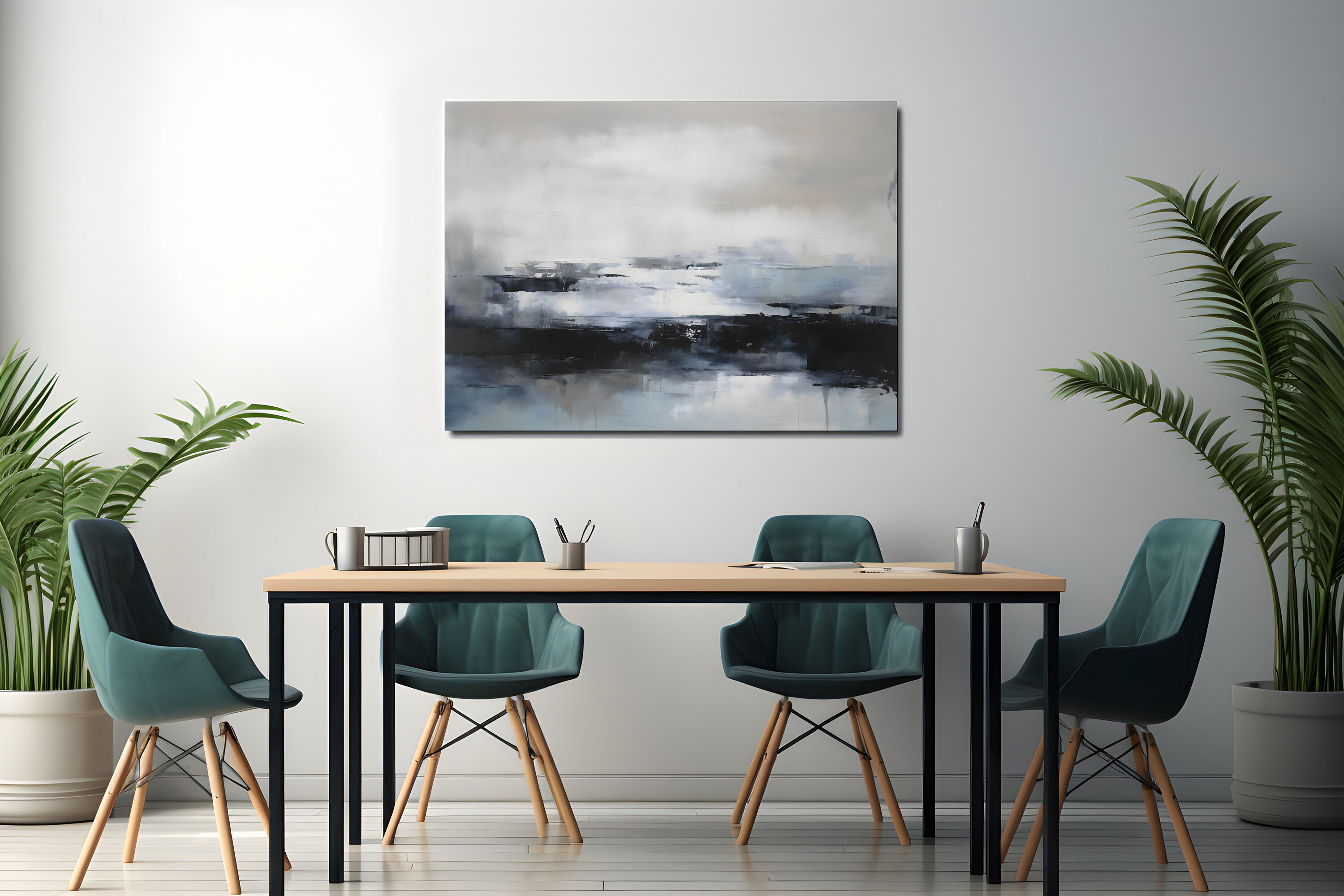 Blue Large Abstract Canvas Gallary Print Sizes up to 60x40 Inch - Etsy