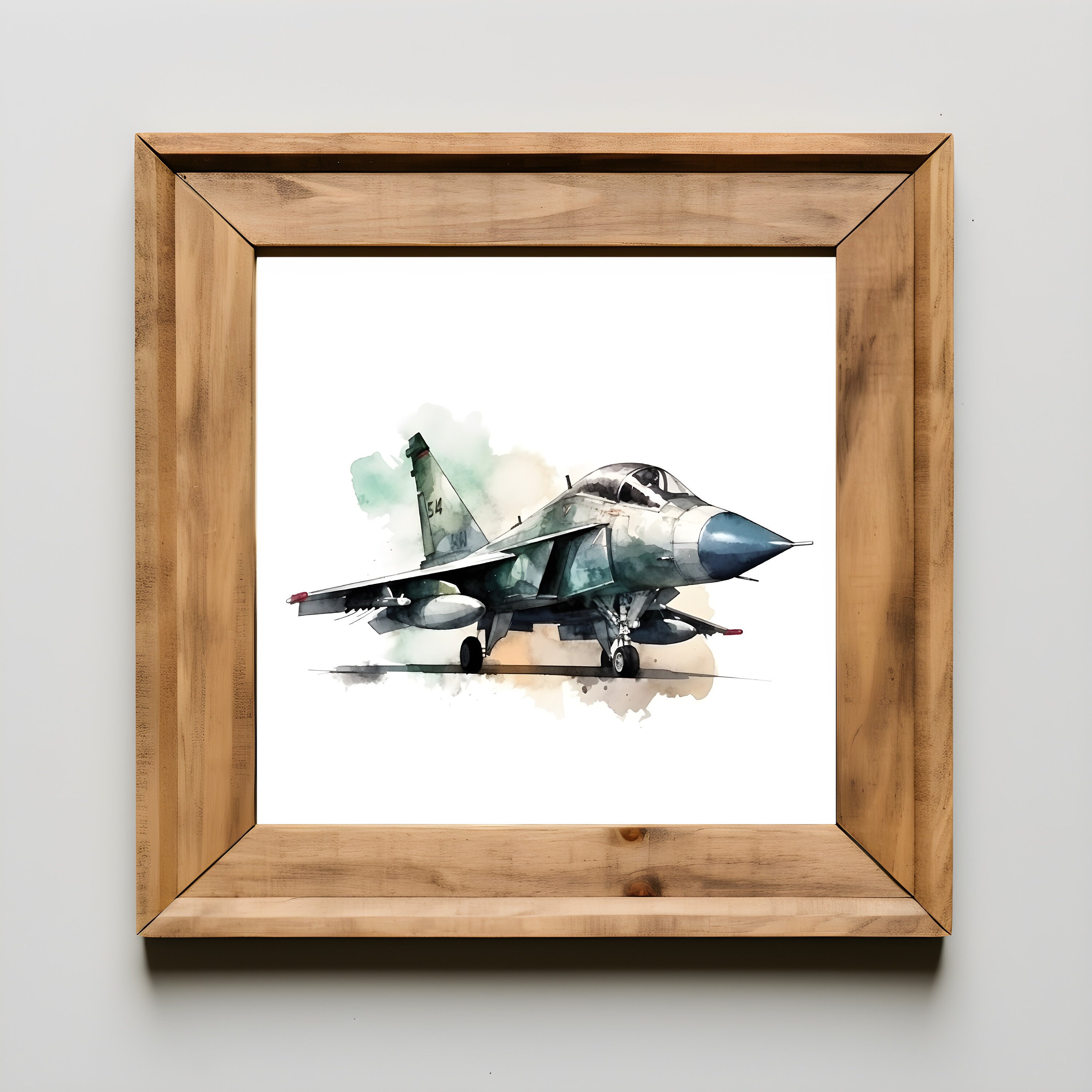 Watercolor Airplanes Art Prints Set of 6, Printable Fighter Jets - Etsy