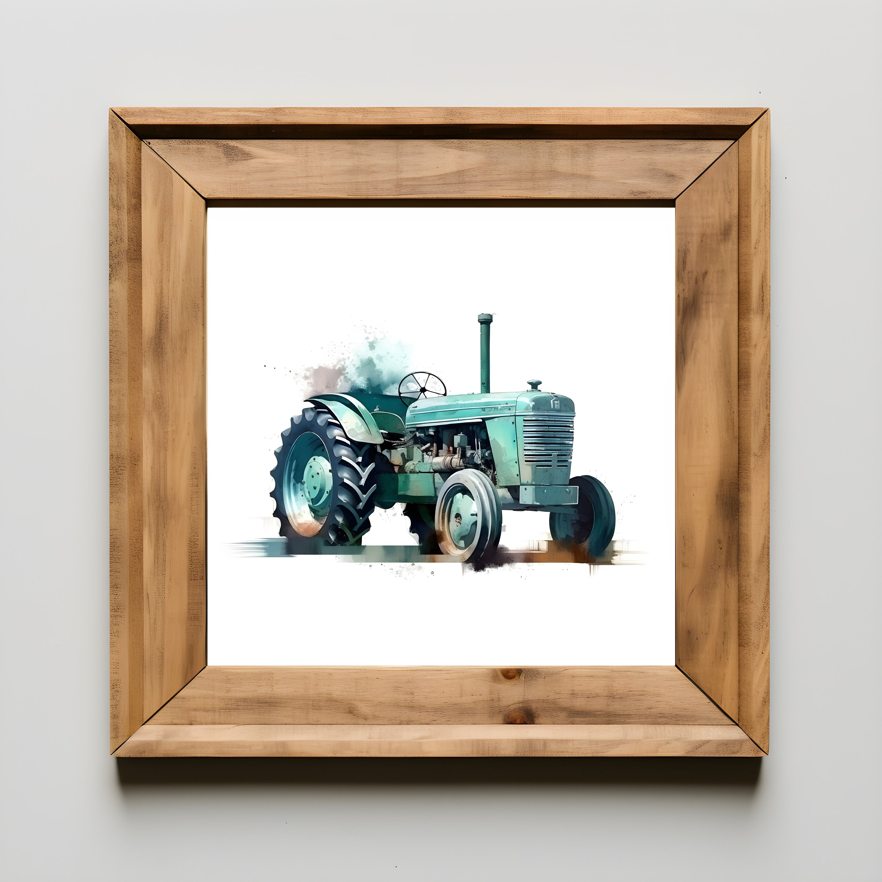 Watercolor Classic Tractor Art Prints Set of 6 Blue Farm - Etsy
