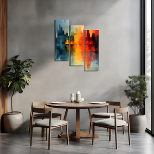 Colorfull Abstract Painting | Set of 3 Gallary Canvas Prints - Etsy