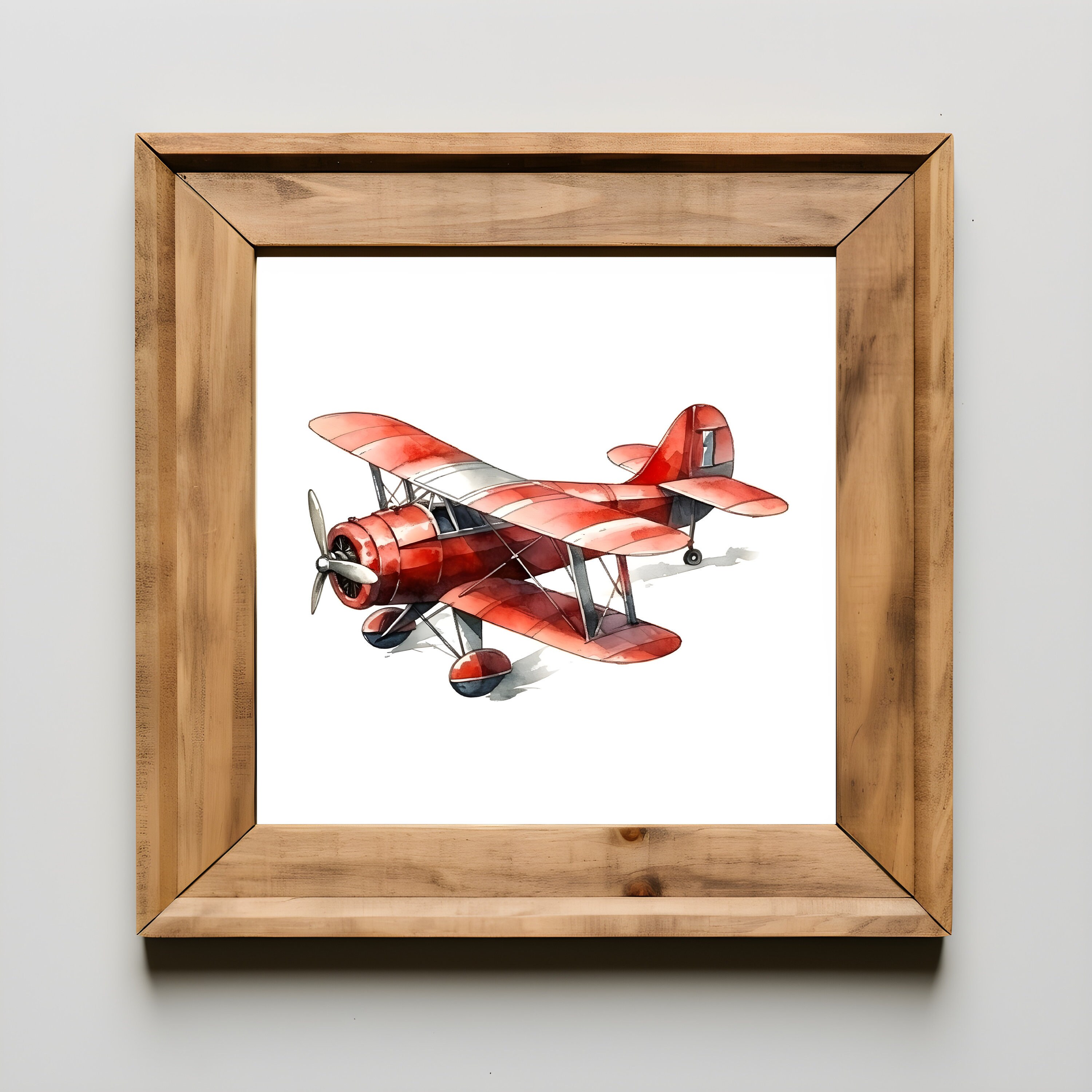 Watercolor Airplanes Art Prints Set of 6, Biplane Decor, Nursery Art ...