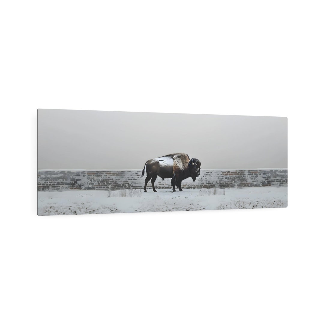 Winter Buffalo | Metal Art Sign | Large 36x12 Inch - Etsy