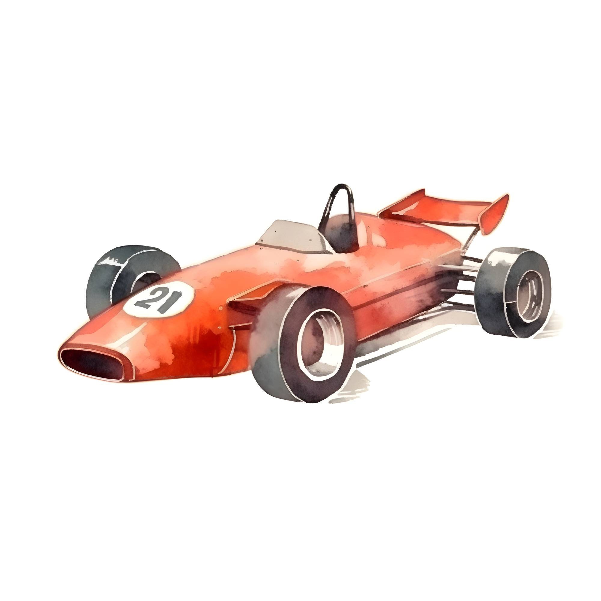 Watercolor Classic Race Car Art Prints Set of 6, Kids Room Gift Print ...