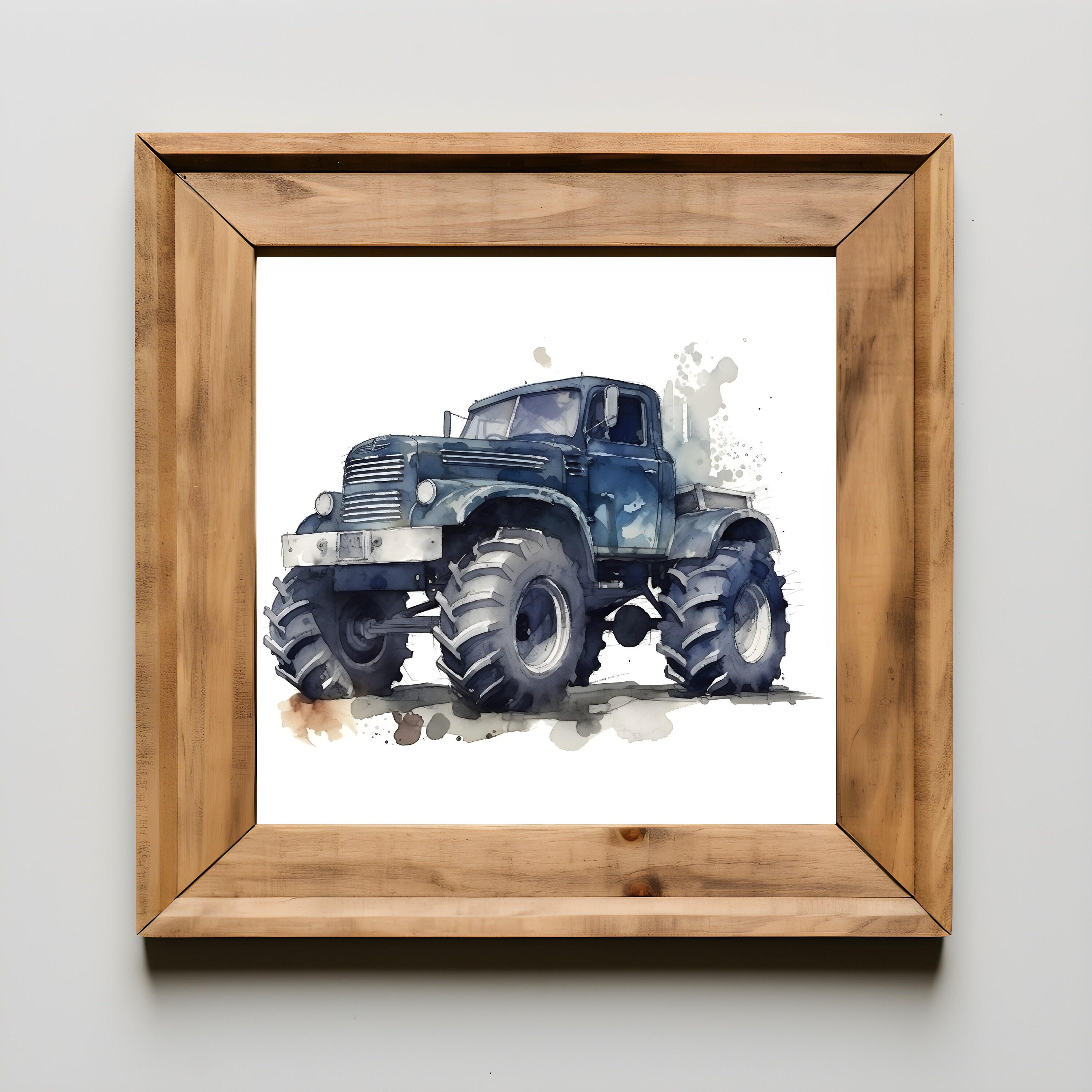 Watercolor Monster Trucks Art Prints - Set of 6 - Print at Home! - Etsy