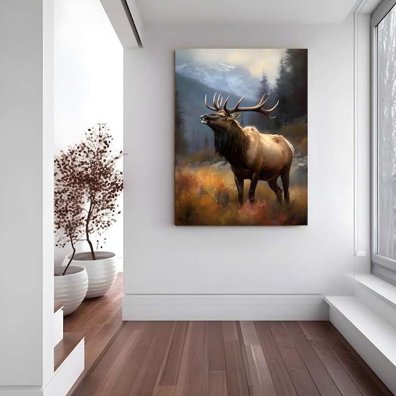 Elk Canvas Wall Art - Etsy
