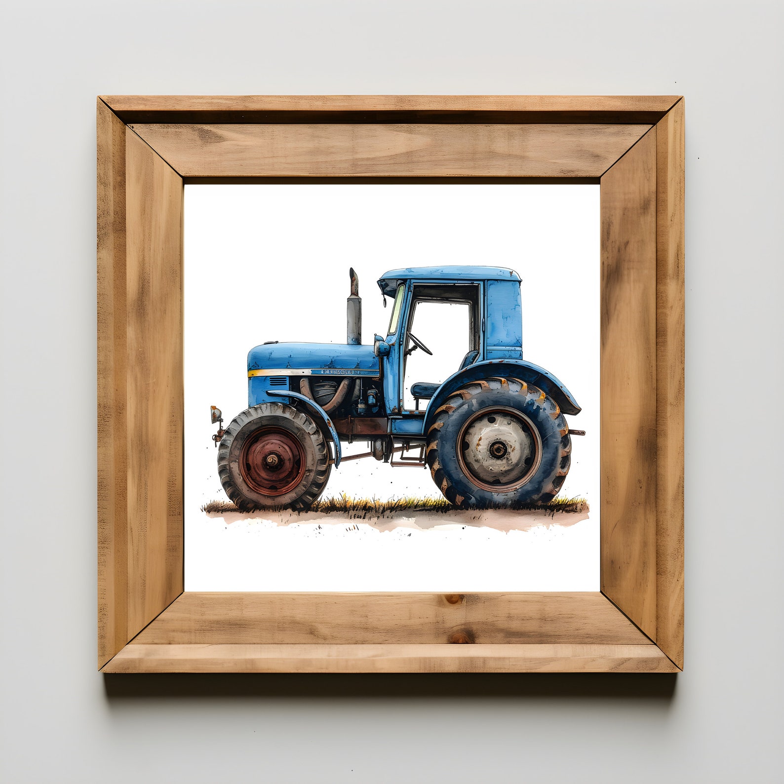 Blue Tractor Watercolor Art Prints – Farm Nursery Decor (digital ...