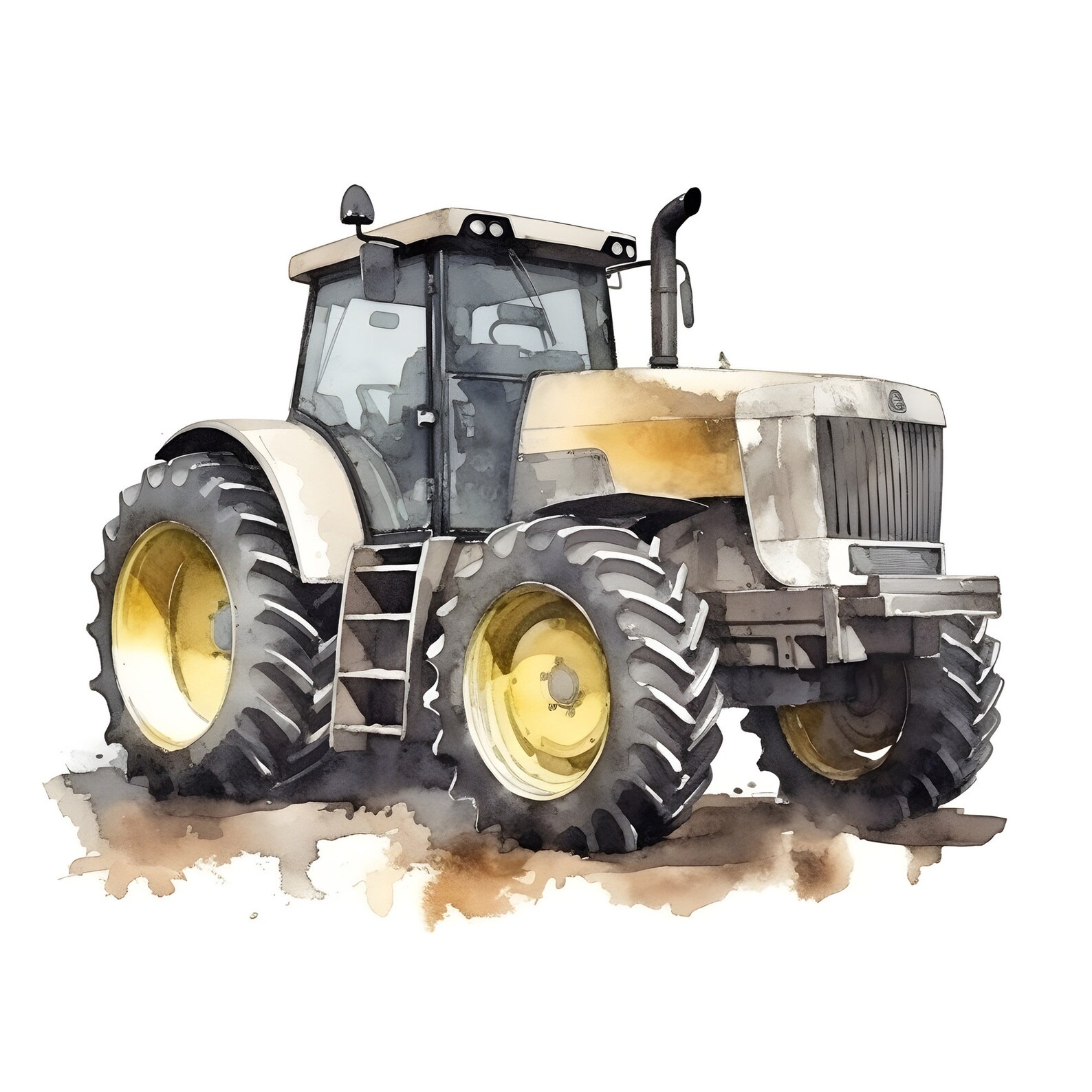 Watercolor Classic Tractor Art Prints - Set of 6, Modern Farm Equipment ...