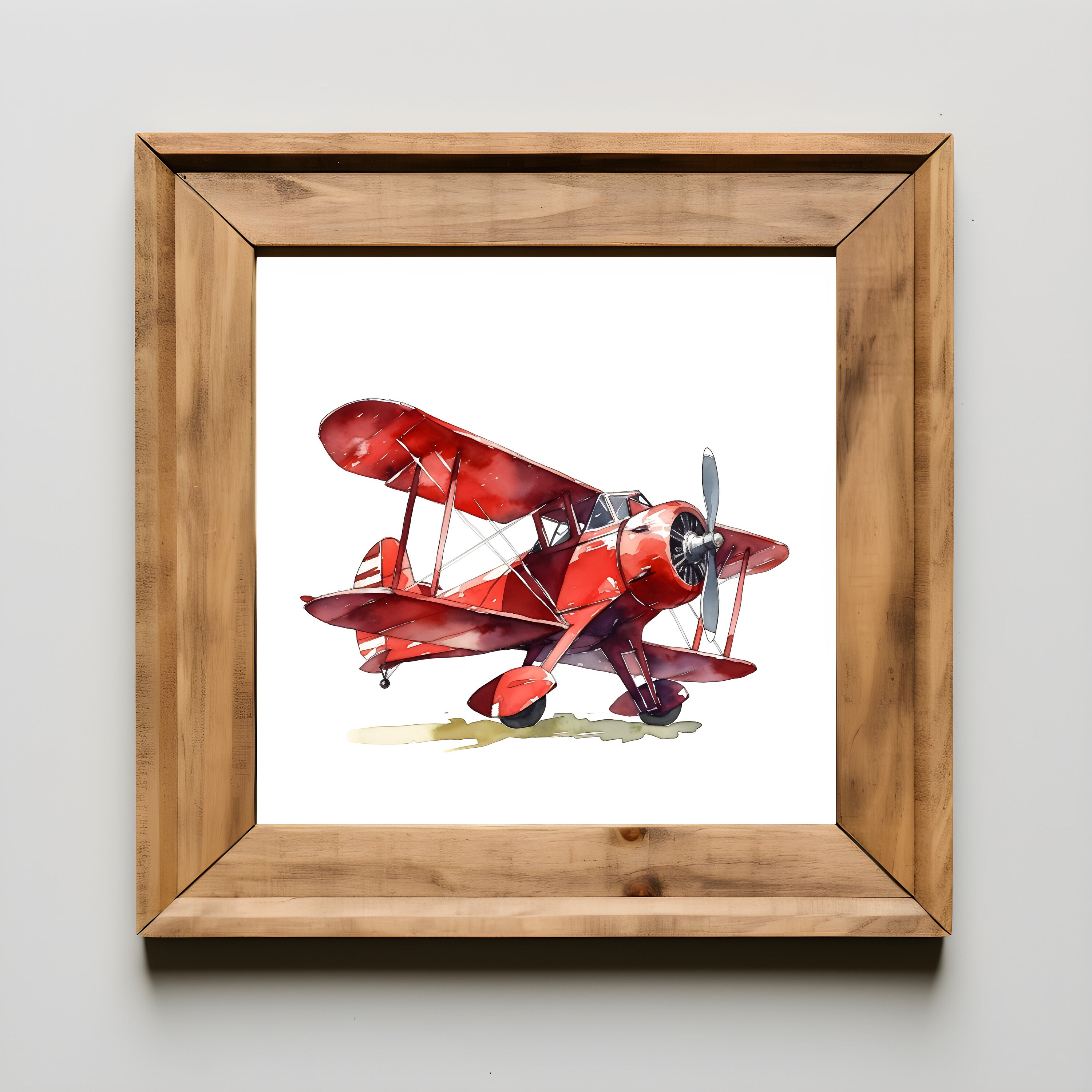 Watercolor Airplanes Art Prints Set of 6, Aviation Decor, Nursery Art ...