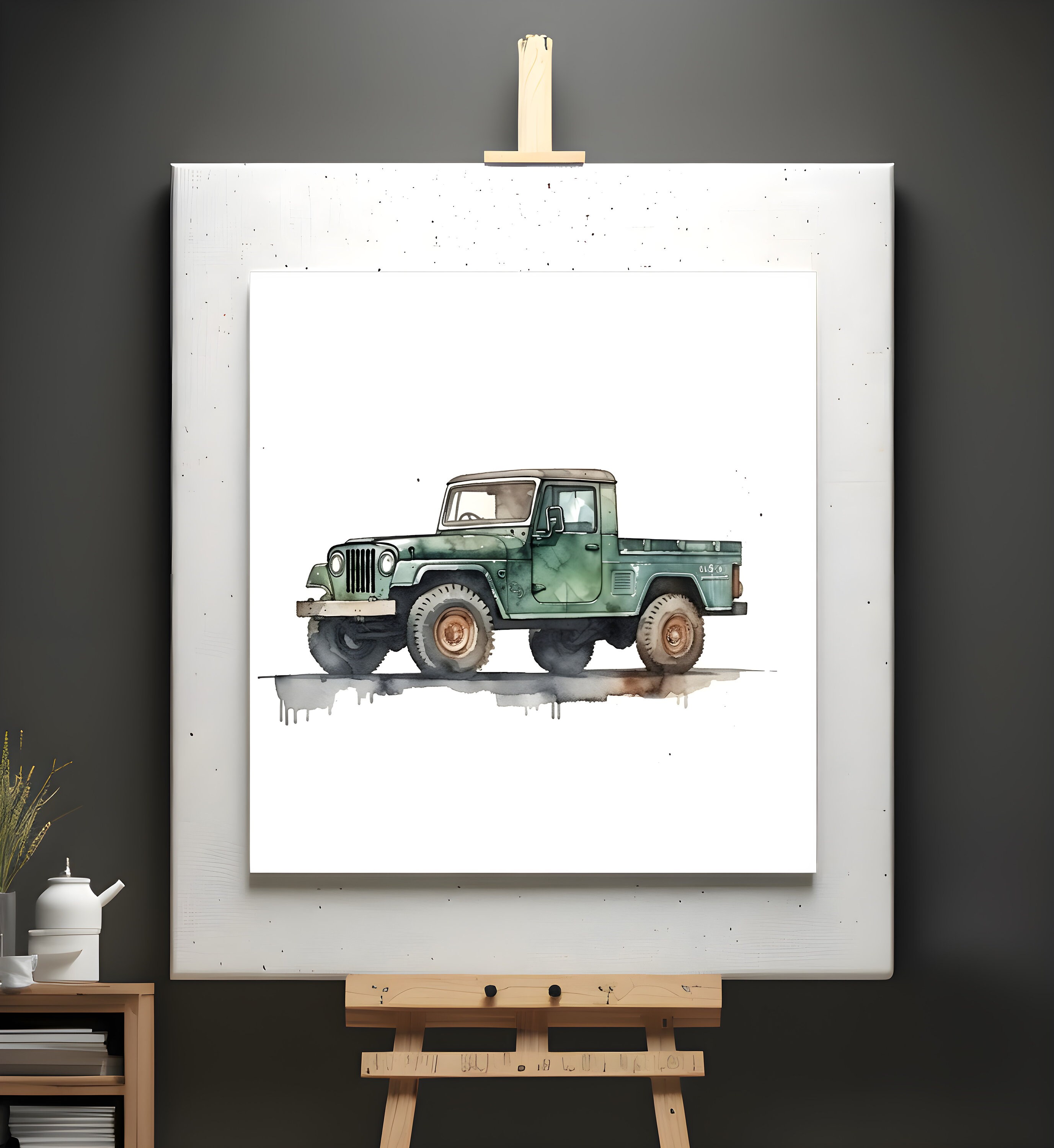 Watercolor Classic Jeep Prints Set of 6, Boy Kids Room / Nursery Wall ...