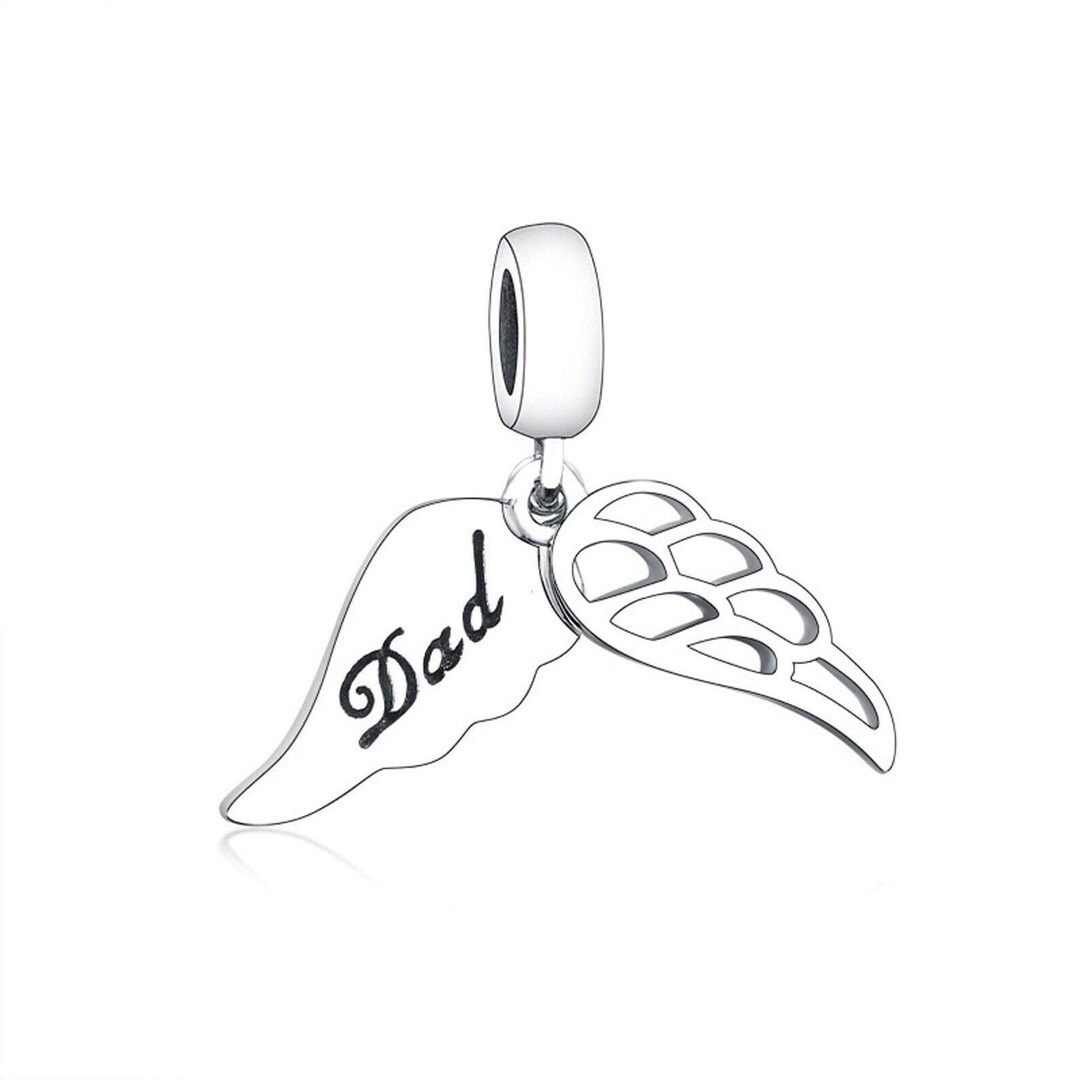 Dad Angel Wings Memorial Dangle Charm Fit Pandora Charm - Etsy