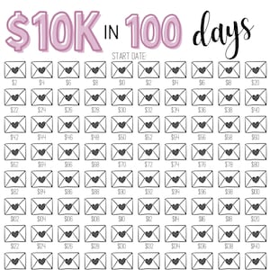 10K Savings Challenge Printable Saving Tracker Editable Template Money ...