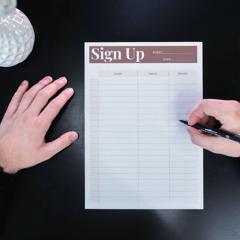 Editable Sign up Sheet. Sign up Sheet Template. Event Sign Up. Canva ...