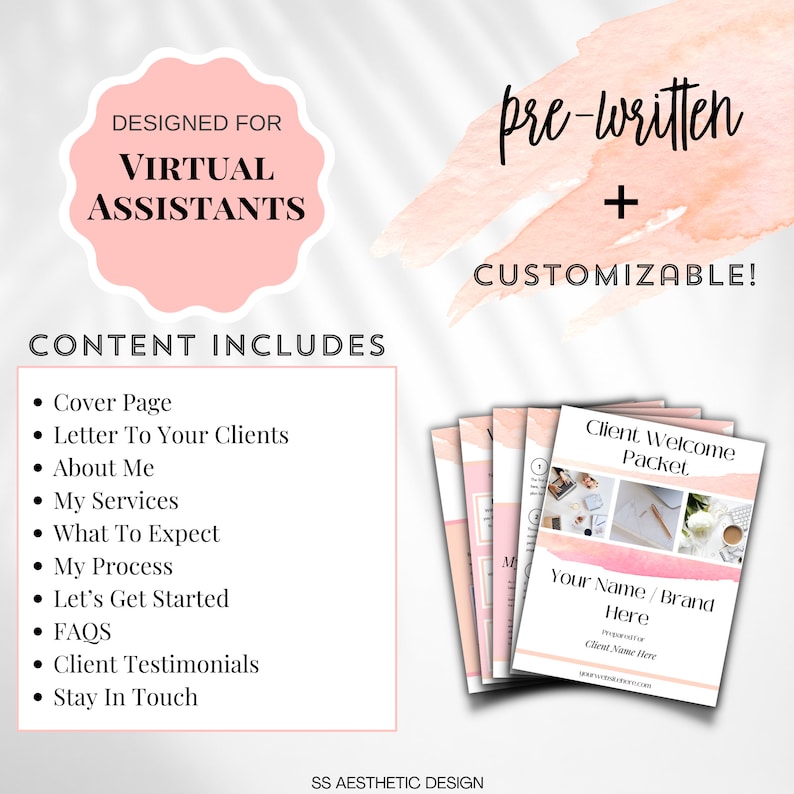 Virtual Assistant Client Welcome Packet | Client Welcome Packet ...